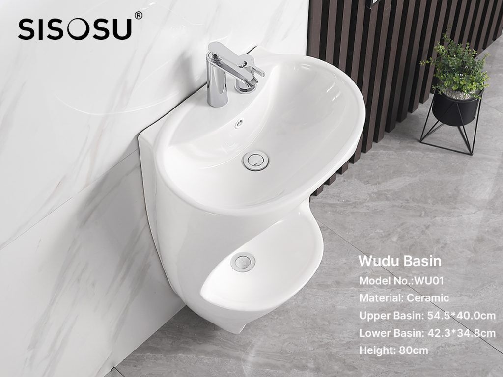 Dual Levels Wudu Basin – Multi-Functional Ceramic Ablution Station for ...