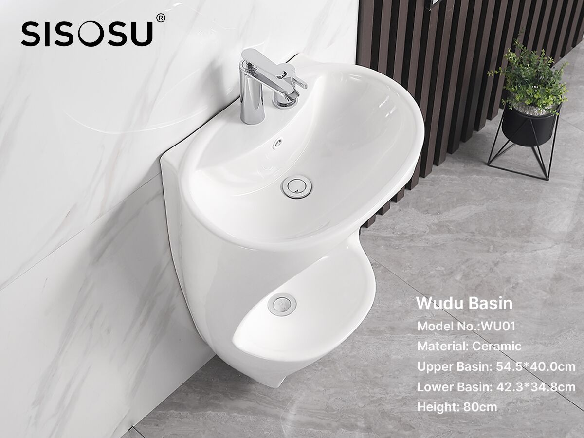 Dual Levels Wudu Basin – Multi-Functional Ceramic Ablution Station for ...