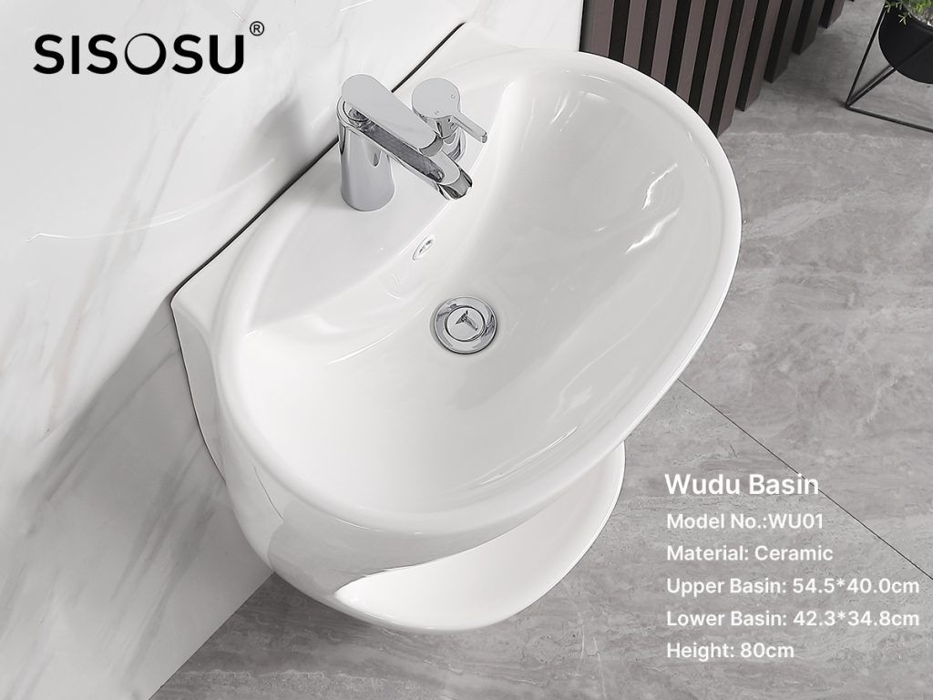 Dual Levels Wudu Basin – Multi-Functional Ceramic Ablution Station for ...