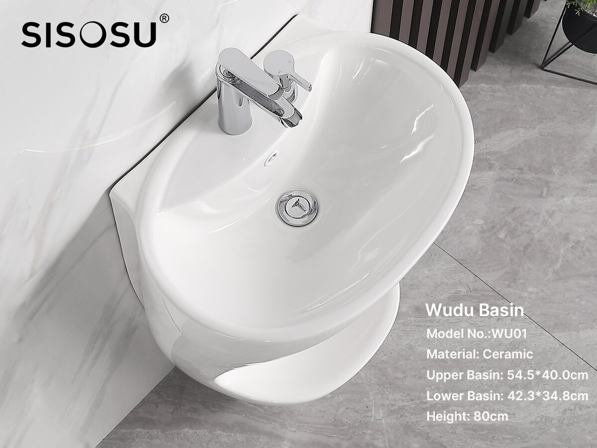 Dual Levels Wudu Basin – Multi-Functional Ceramic Ablution Station for ...