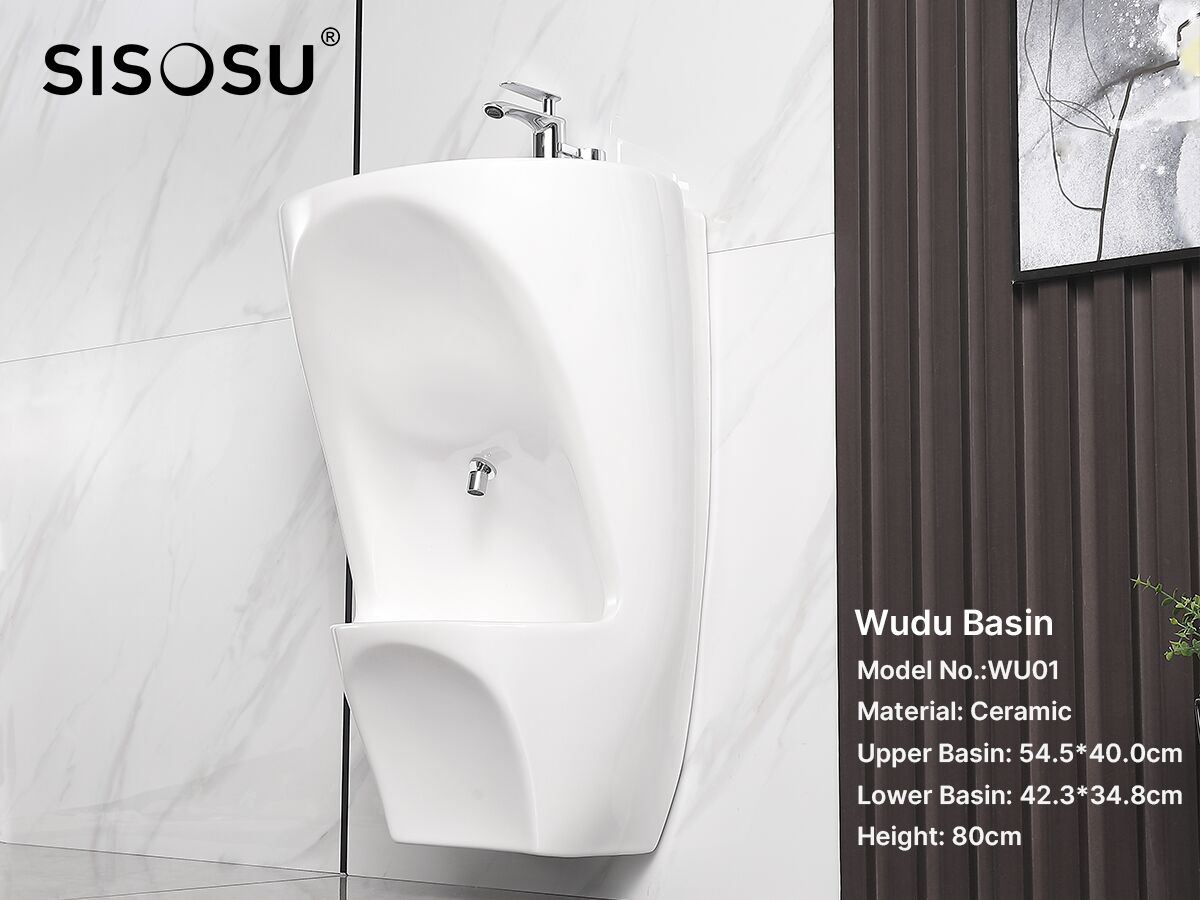 Dual Levels Wudu Basin – Multi-Functional Ceramic Ablution Station for ...