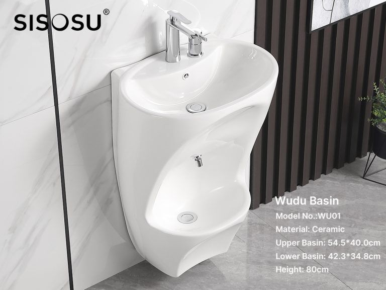 Dual Levels Wudu Basin – Multi-Functional Ceramic Ablution Station for ...