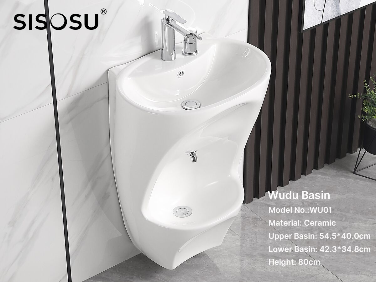Dual Levels Wudu Basin – Multi-Functional Ceramic Ablution Station for ...